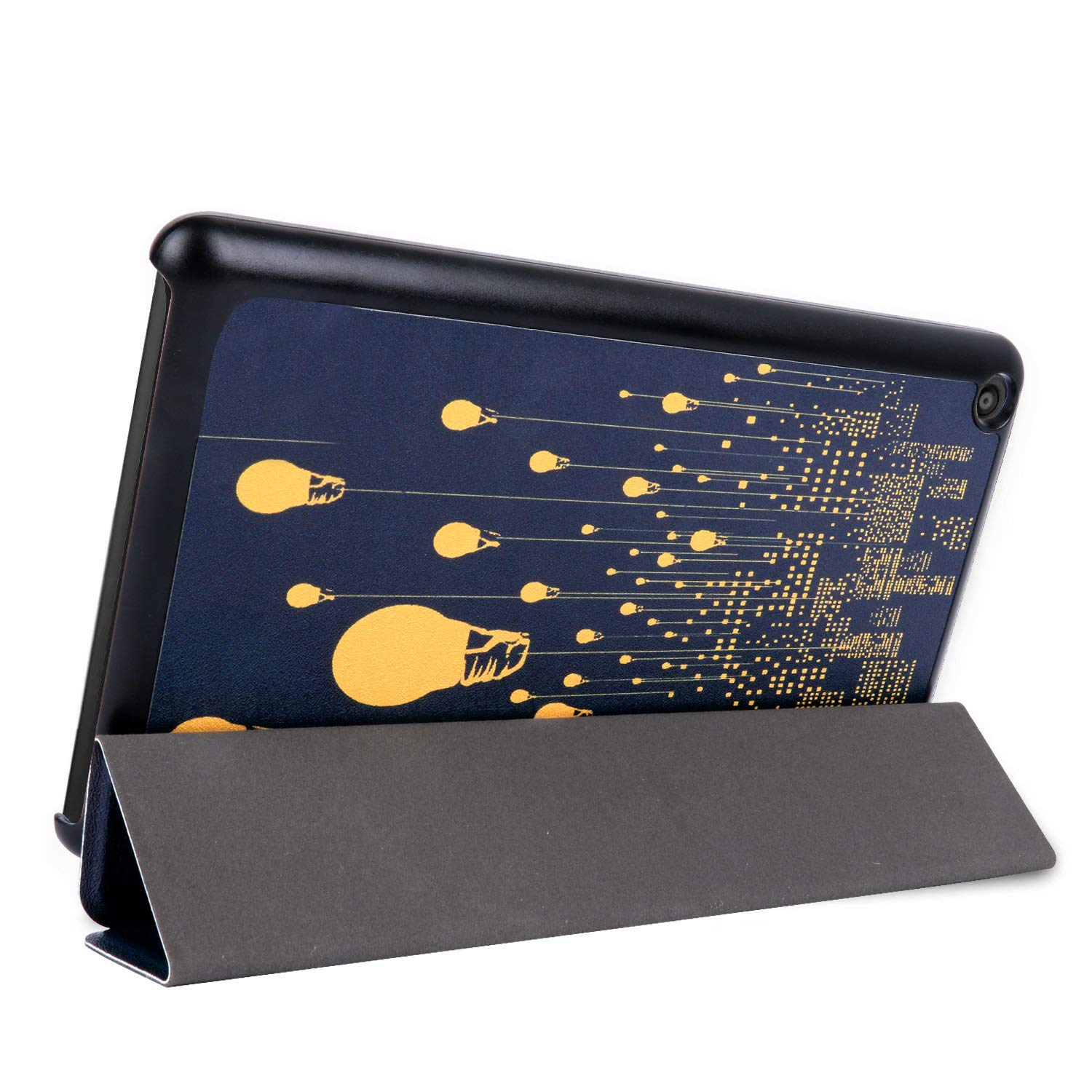 Boskin for Amazon Fire hd 10 case 2019/2017 Release- Water Safe PU Leather Smart Cover with Auto Wake/Sleep for Kindle fire hd 10 9th 7th Generation (City Night)
