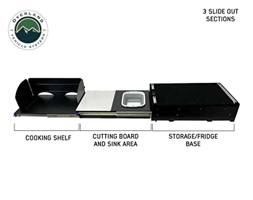 Overland Vehicle Systems OVS Camp Cargo Box Kitchen with Slide Out Sink, Cooking Shelf and Work Station