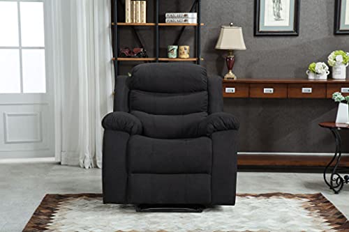 ICE ARMOR 996002BK Manual Overstuffed Cushions for Bedroom and Living Room Recliner Sofa Chair in Black Finish Black 36D x 36W x 40H in