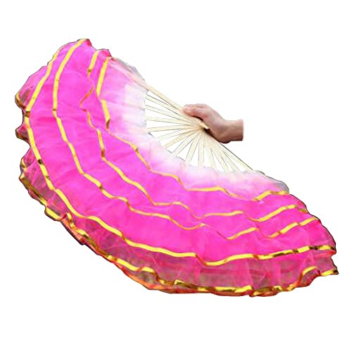 Black Temptation Chinese Folk Dance Fan Short Silk Flutter Fan Folding Silk Fan Veil #05
