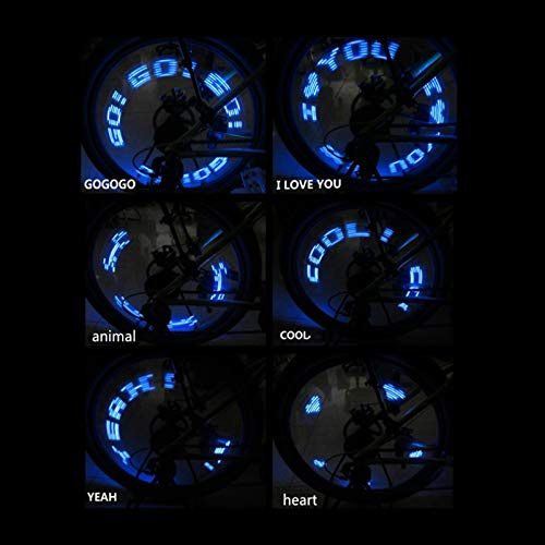 BFVV LED Bike Tire Valve Stem Light Waterproof Bicycle Wheel Neon Flashing Lamp - Vabration Sensor Cool Safe Accessories for Front & Rear Wheel 2 Pack