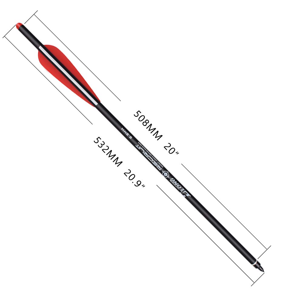 Carbon Crossbow Bolts 16 Inch Hunting Archery Arrows with 4" Vanes Replaced Arrowhead Tip 12PCS