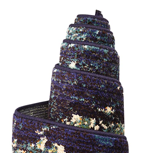 Unique Loom Estrella Collection Distressed, Landscape, Abstract, Modern, Earth Tones Area Rug (3' 3 x 5' 3 Rectangular, Navy Blue/Green)