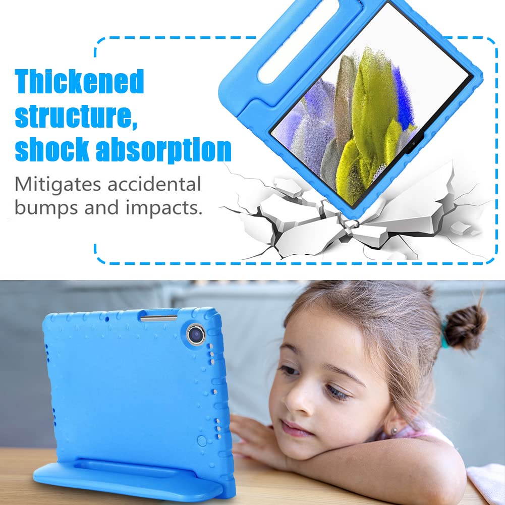 BOWOSEN Kids Case for Samsung Galaxy tab a8 10.5 Inch, Heavy Duty Shockproof Rugged Case with Handle Holder, Samsung Galaxy tab a8 10.5 Tablet Case 2022 (x200/205/207). Blue