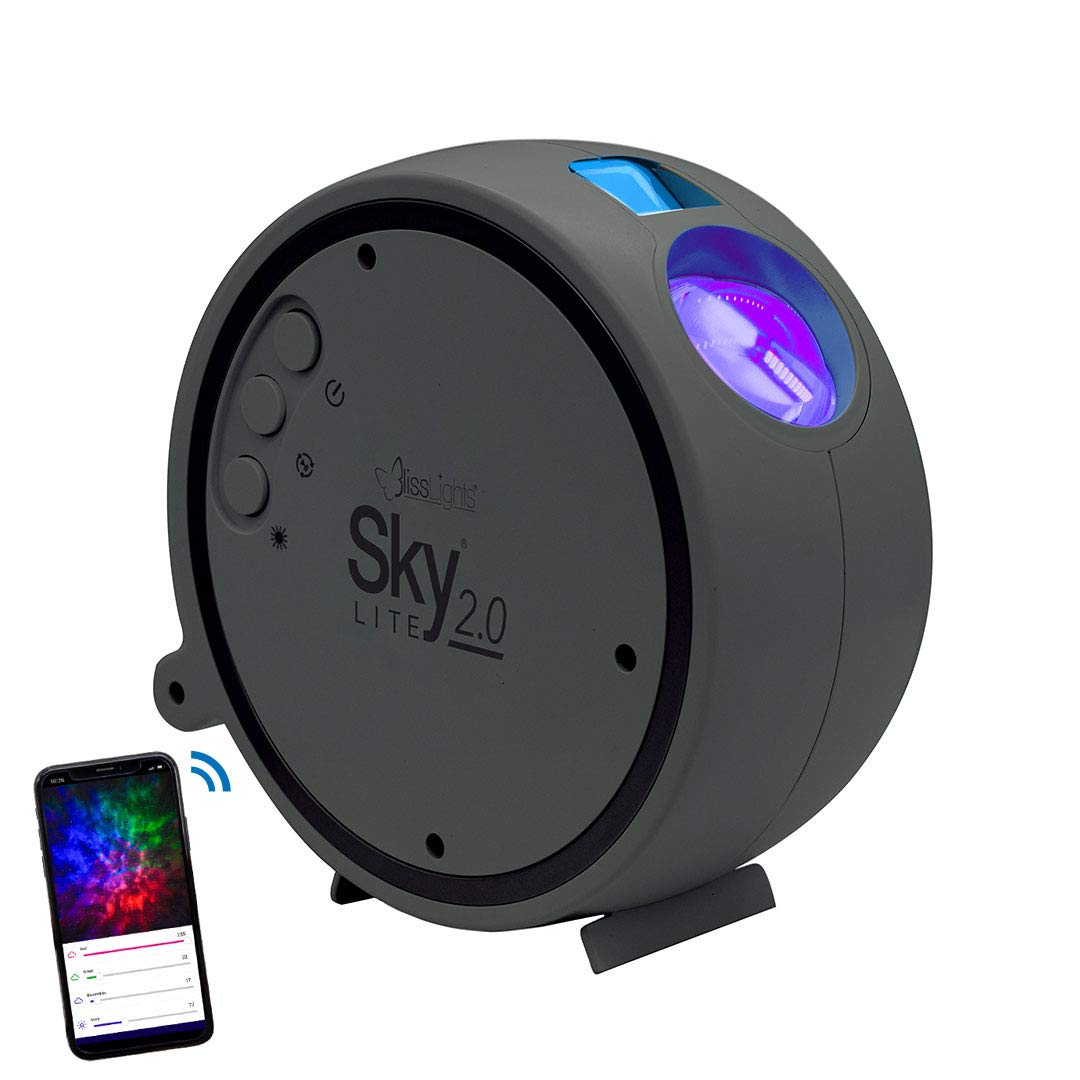 BlissLights Sky Lite 2.0 - RGB LED Laser Star Projector, Galaxy Lighting, Nebula Lamp (Blue Stars, Smart App)