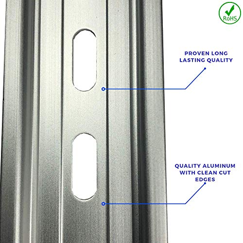 ICI T&G 2 Pieces DIN Rail Slotted Aluminum RoHS 12" Inches Long 35mm Wide 7.5mm High