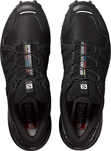 Salomon Men's Speedcross 4 Trail Running, Black/Black/Black Metallic, 10.5
