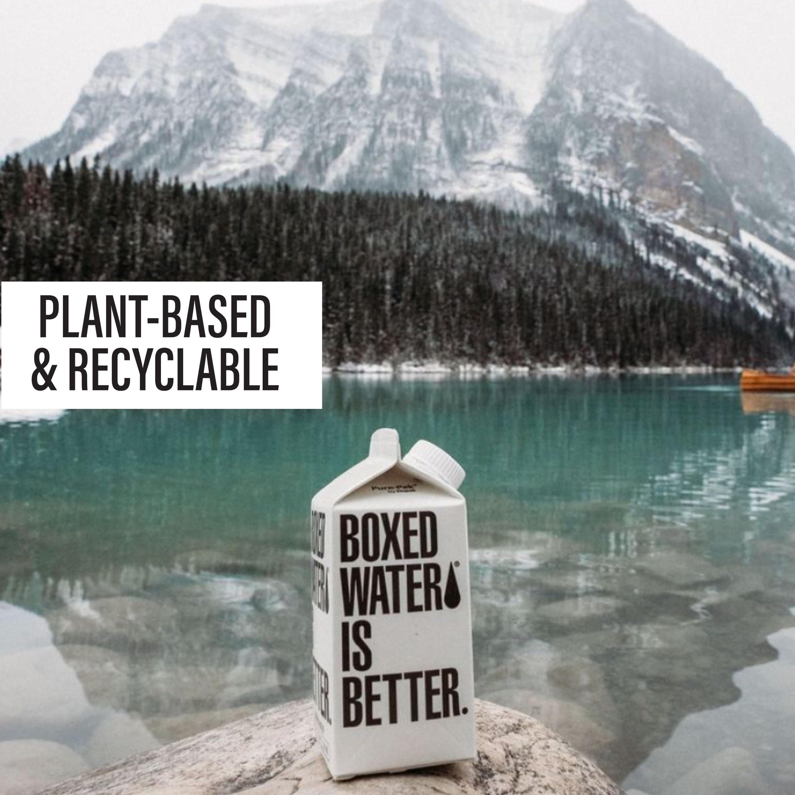 Boxed Water 11.8 oz. (24 Pack) β Purified Drinking Water in 92% Plant-Based Boxes β 100% Recyclable, BPA-Free, Refillable Reusable Cartons - Mini Water