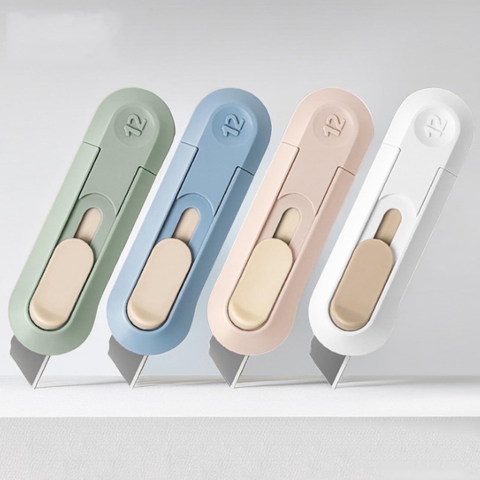 Box Cutter, Box Opener, 4PCS Small Utility Knife, Easy Slide Retractable Blade, Package Opener for Home, Office, Travel, and DIY Workpro Utility Knife