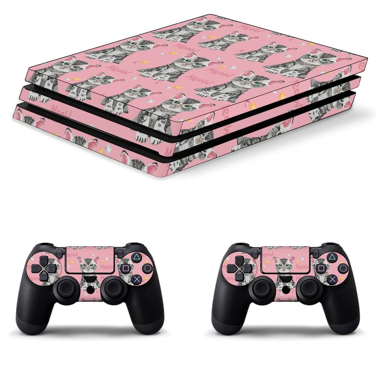 Cute Small Cats Sticker for P-S4 Controller Full Protective Skin Cover Design Wrap Decal Sticker Compatible with P-S4 Print
