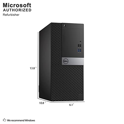 Dell OptiPlex 5040-T, Core i7-6700 3.4GHz, 16GB RAM, 480GB Solid State Drive, DVDRW, Windows 10 Pro 64bit, (Renewed)