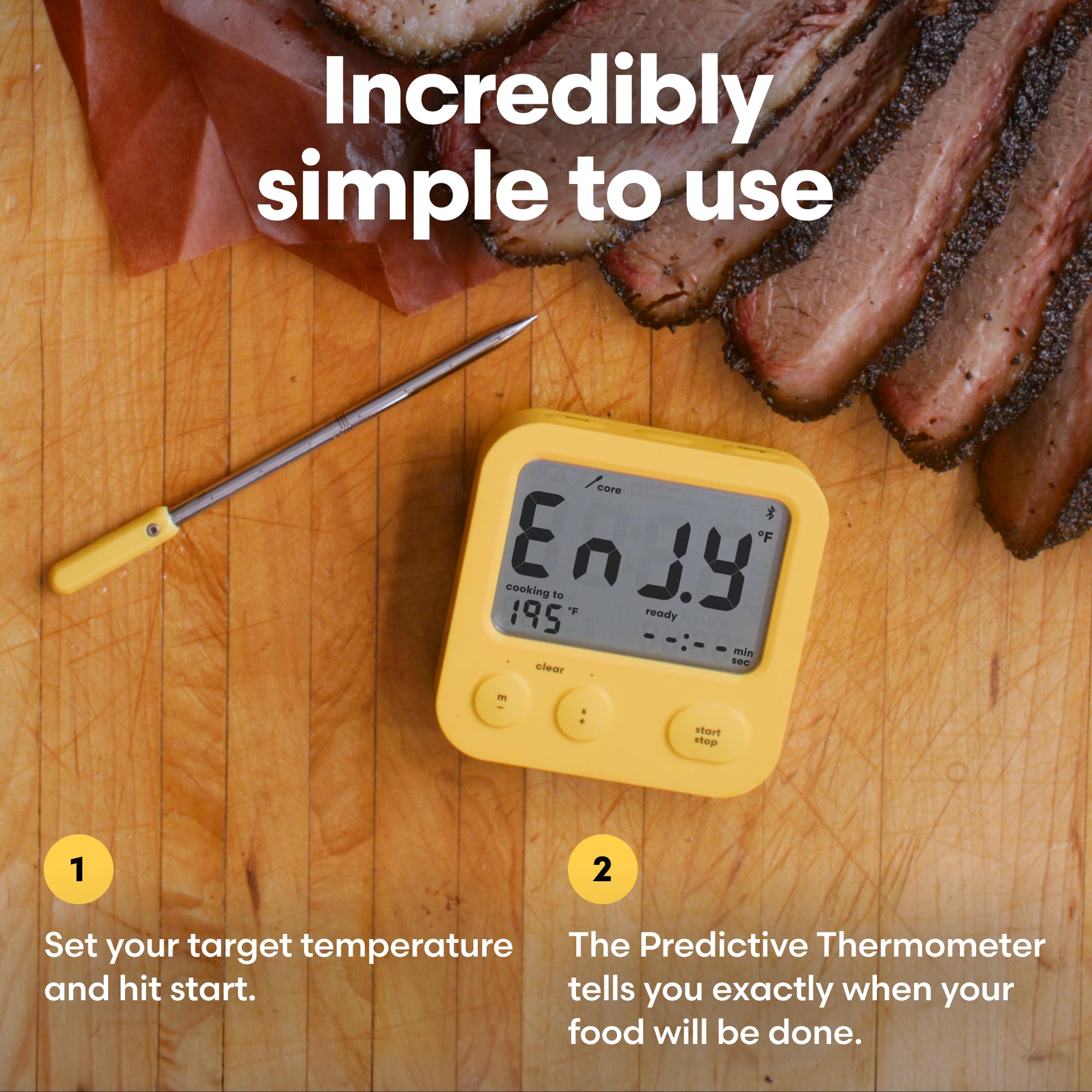 Combustion Predictive Thermometer & Display: Wireless Meat Thermometer, Bluetooth + Cloud Connectivity β Eight Sensors for Precise Cooking Predictions β Onboard Food Safety β TrueCore Sensing