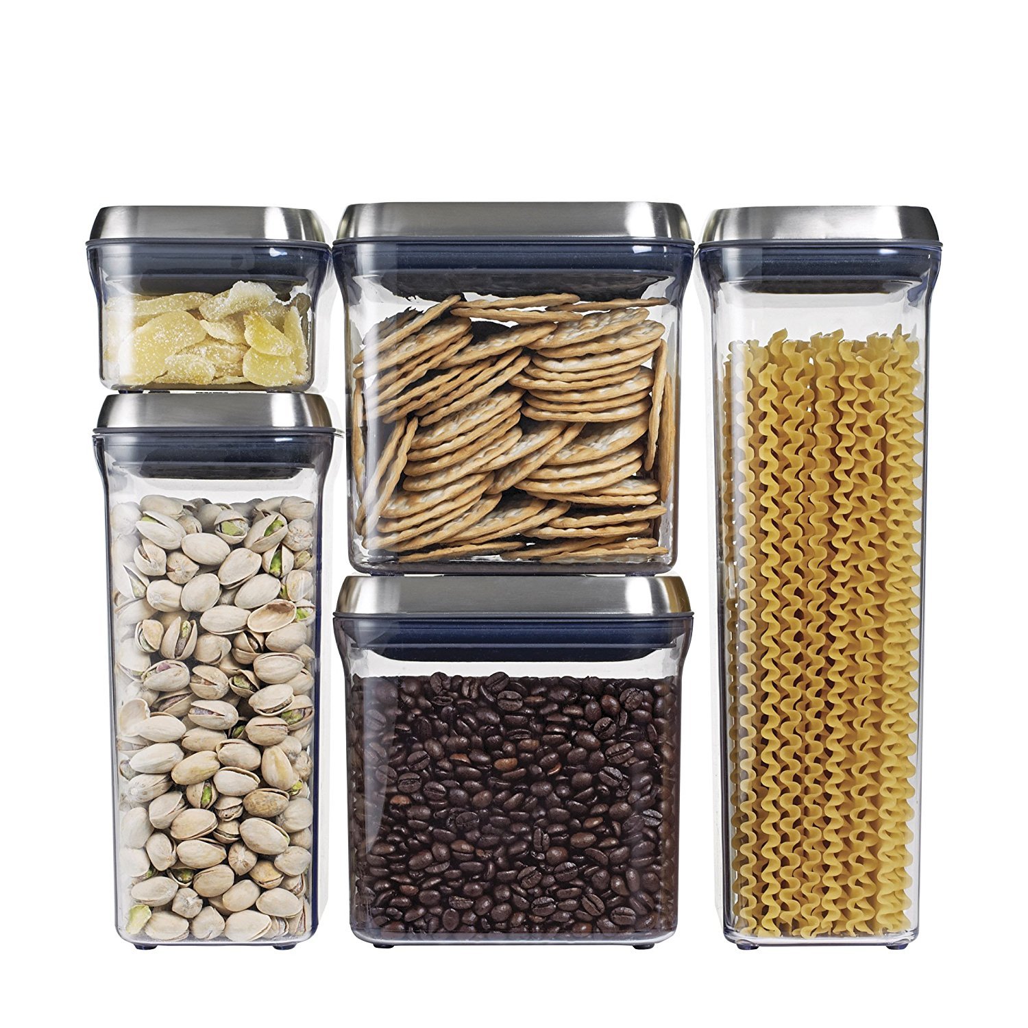 OXO SteeL 5-Piece Airtight Food Storage POP Container Set