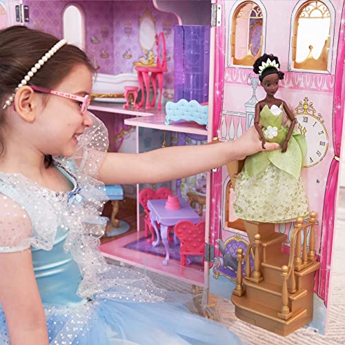 KidKraft Disney Princess Dance & Dream Wooden Dollhouse, Over 4-Feet Tall, Includes Sounds, Spinning Dance Floor and 20 Play Pieces, Gift for Ages 3