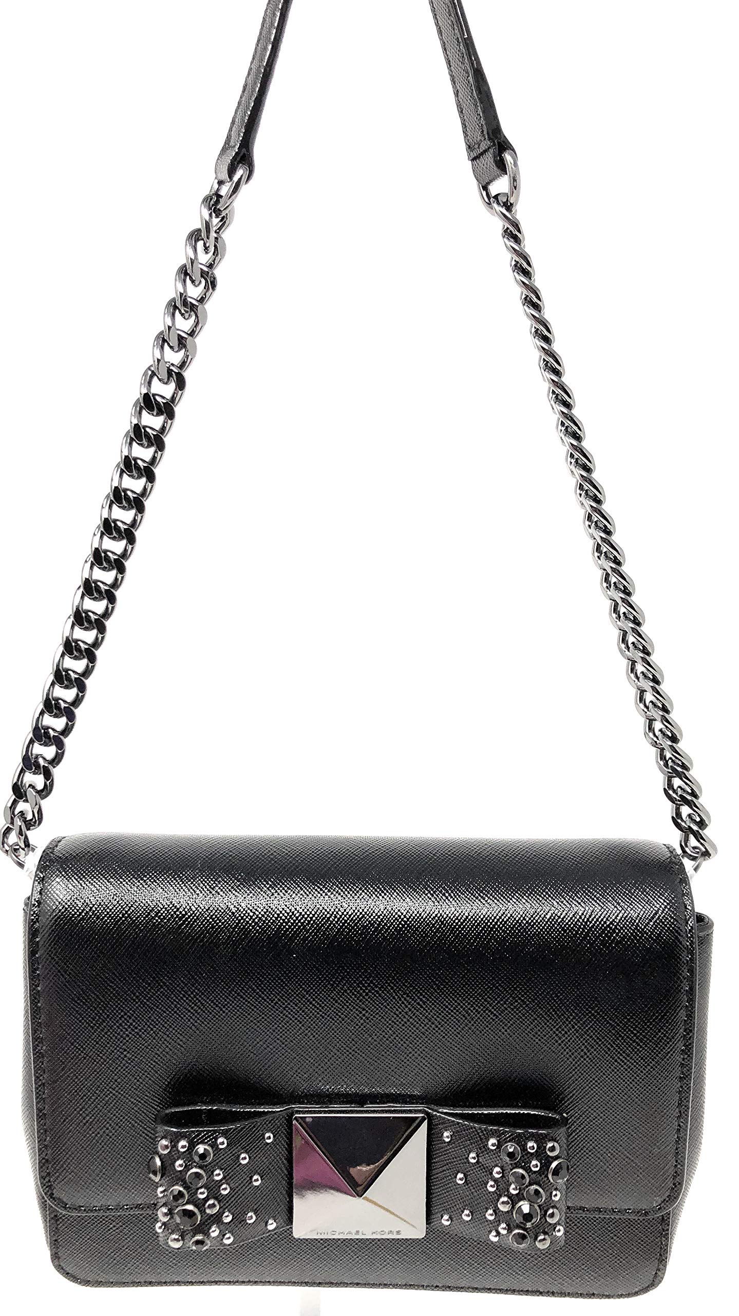 Michael Kors Tina Small Clutch with Bow Crossbody Bag - Black