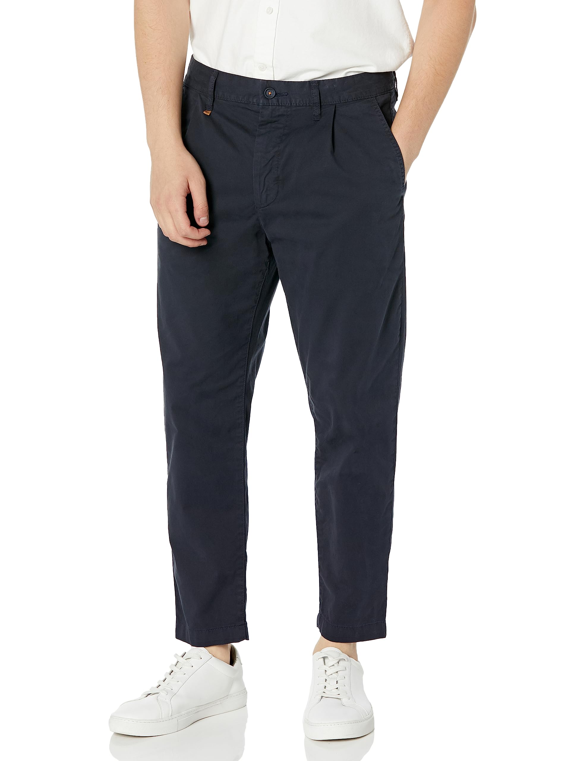 BOSS Men's Slim-Fit Tapered Cotton Blend Trousers, Blue Sky Captain, 3334