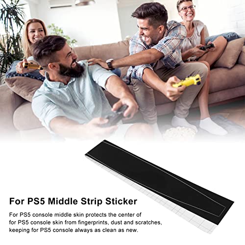 for PS5 Console Middle Skin, Host Middle Strip Sticker Center Part Protection Strip Film for PS5 Optical Drive Edition Host, Durable and Scratch Resistant (Brushed Black)