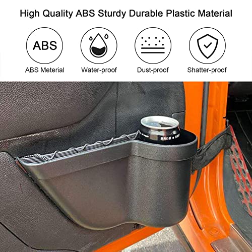 CALBEAU Front Door Side Insert Storage Pockets Box, 2PCS Door Storage Pockets for JK, Door Net Pocket Replacement for 2011-2018 Jeep Wrangler JK JKU Accessories