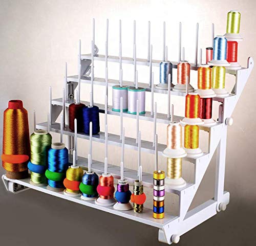 Embroidex Free Standing with Legs & Wall Mountable 60 Spool Thread & Cone Stand/Rack for Sewing & Embroidery Machine