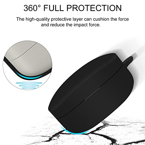 for Sony WF 1000XM4 Case Cover Monochrome Design, Smooth Surface Soft Silicone Material WAMOY WF-1000XM4 Protective Case (Black)