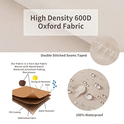 ELEXTYLE Round Fire Pit Cover 32 Inch Waterproof Heavy Duty Outdoor Round Firepit Covers 600D Patio Small Fire Pit Table Cover Dustproof Anti UV,32”D X 24”H