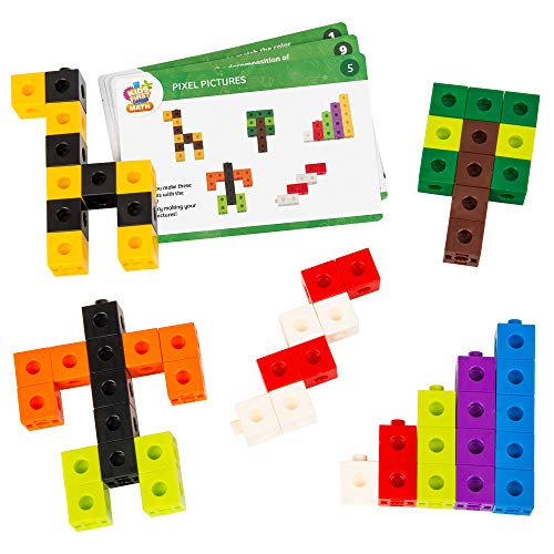 Kids First Math: 100 Linking Cubes Math Kit w/Activity Cards | Develop Skills in Counting, Sorting, Sequencing, Graphing, Measuring | Visual Hands-on Math for at-Home or Classroom Learning Ages 3+