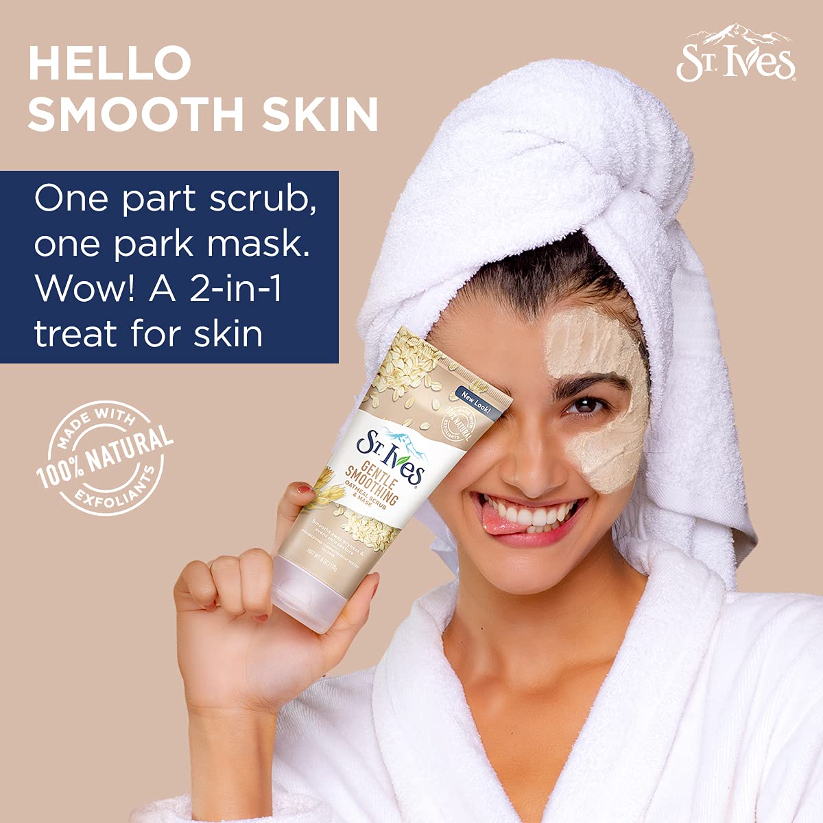 St. Ives Gentle Smoothing Face Scrub and Mask Oatmeal, ONE , 6 oz