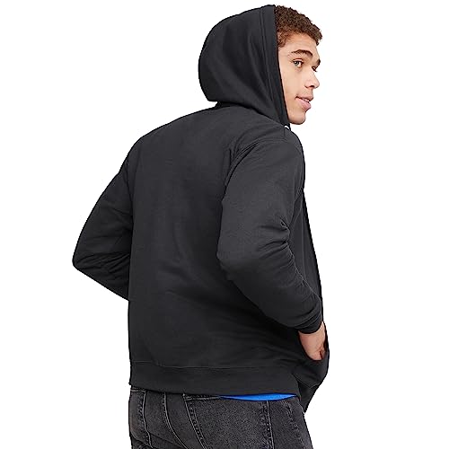 Hanes Men's Big and Tall Full-Zip Eco-Smart Hoodie, Black, 3X-Large