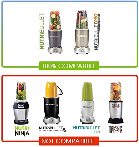 Blender Replacement Cups for Nutribullet Blender, 32oz & 24oz Cups with Flip Top To Go Lid & Flat Lid & Rubber Gasket, Compatible with Nutri Bullet 600W/900W Blenders (6 PCS)