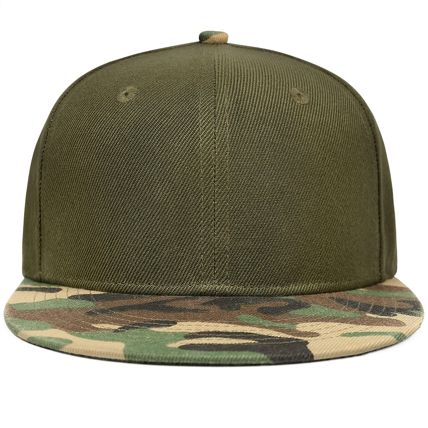 Classic Snapback Hats for Men and Women - Hip Hop Stylish Flat Bill Hats Blank Adjustable Size-Camo-1