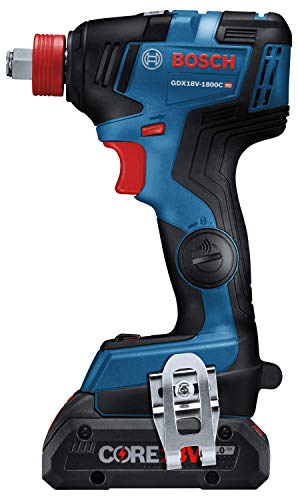 BOSCH GDX18V-1800CB15 18V EC Brushless Connected-Ready 1/4 In. and 1/2 In. Two-In-One Bit/Socket Impact Driver Kit with (1) CORE18V 4.0 Ah Compact Battery