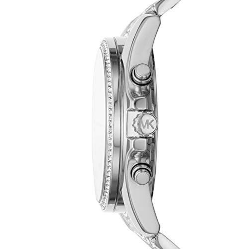 Michael Kors Women's Whitney Quartz Watch with Stainless Steel Strap, Silver, 20 (Model: MK6728)