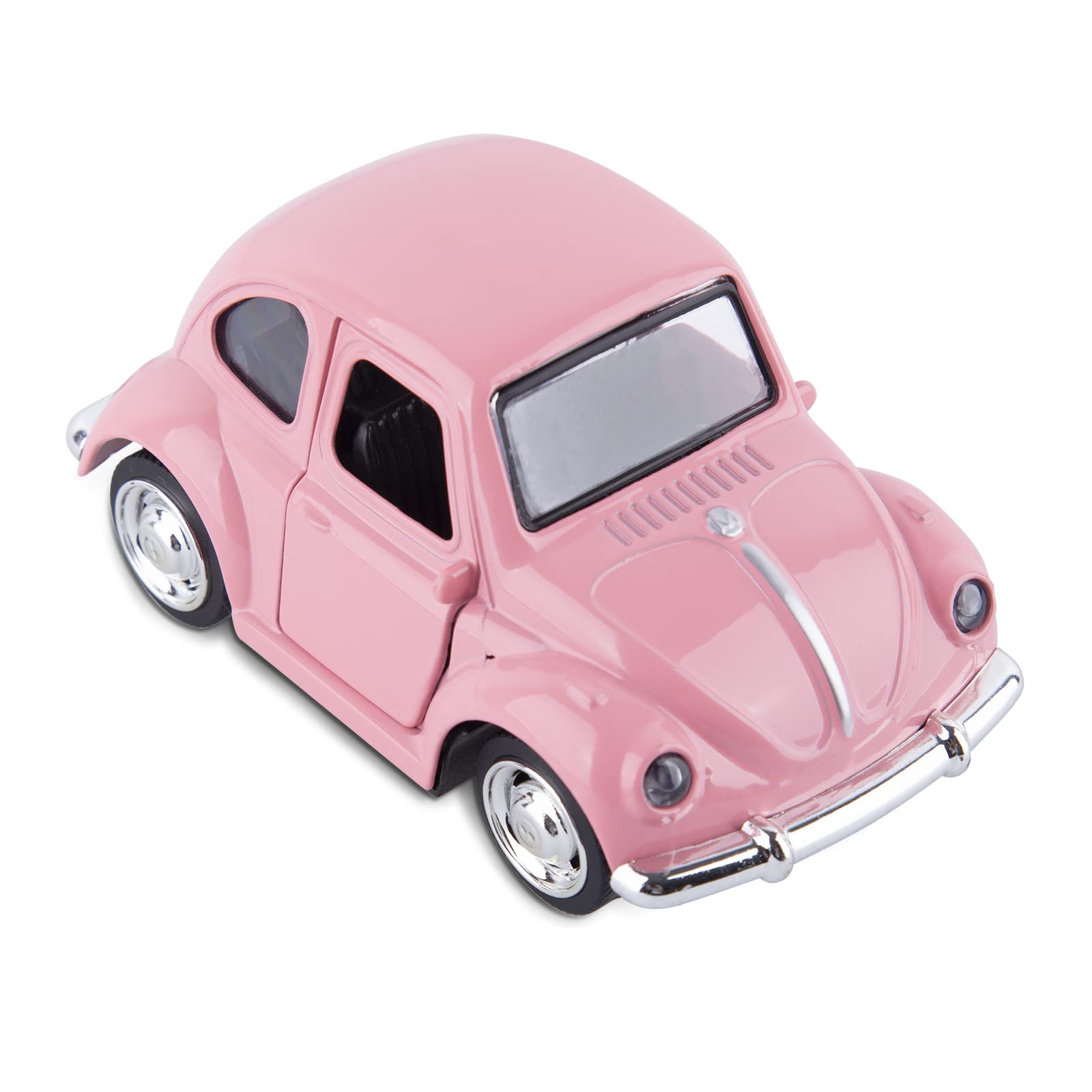 Berry President Die Cast Alloy Beetle Car Model, 1:36 Pullback Toy Vehicle with Opening Doors, Vintage Classic Car Toys for Kids and Adults