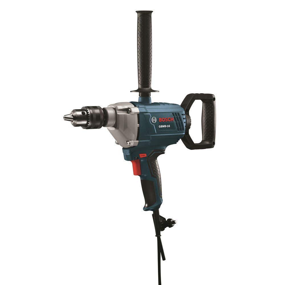 Bosch GBM9-16 9 Amp 5/8 Inch Easy to Operate Lower Vibration Magnesium Front Housing Mixer with D-Handle (Black Blue, Renewed)