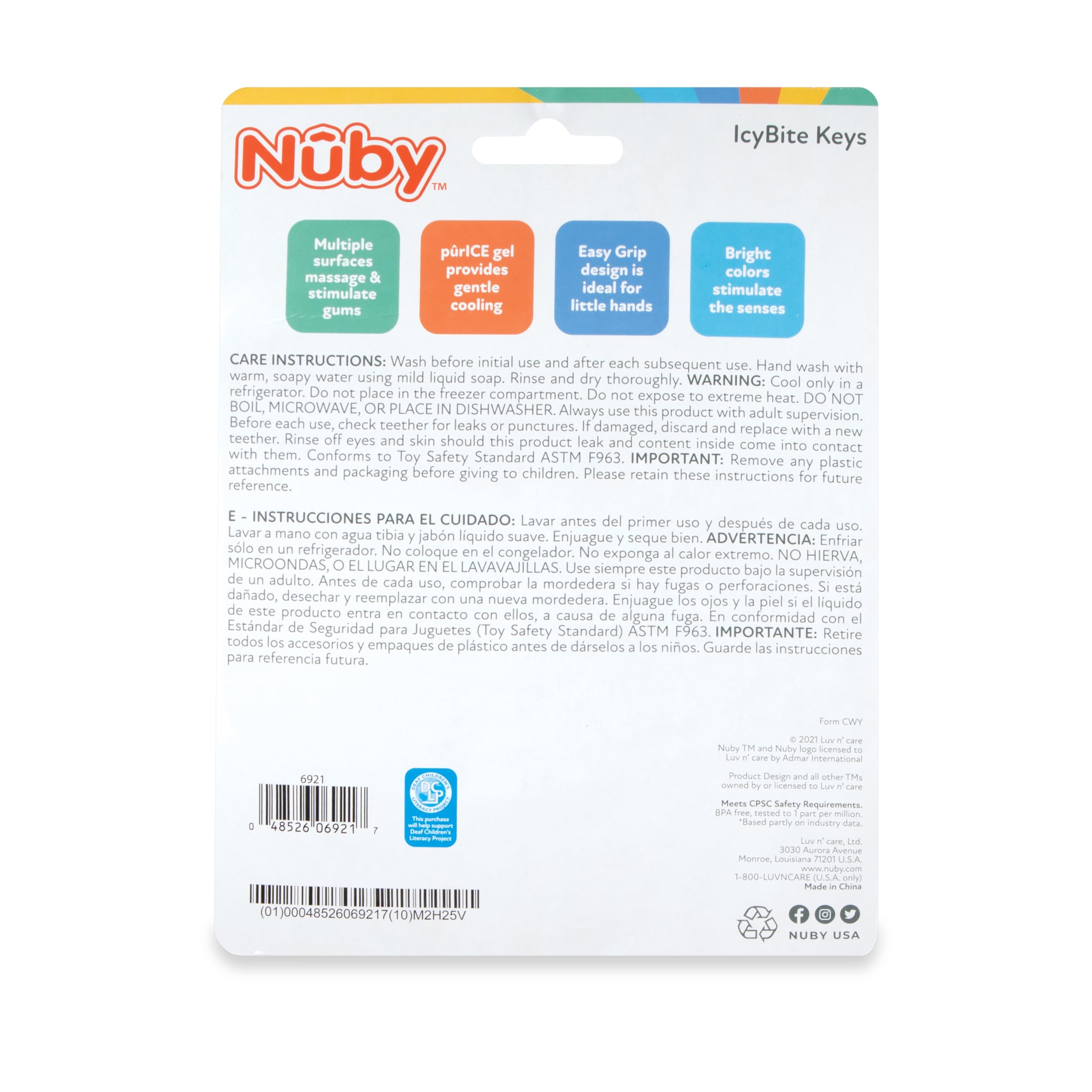 Nuby Ice Gel Teether Keys (2 Count Pink)