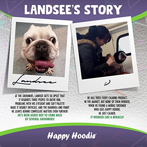 The Original Happy Hoodie for Dogs & Cats - Since 2008 - The Grooming and Force Drying Miracle Tool for Anxiety Relief & Calming Dogs (Large, Black)