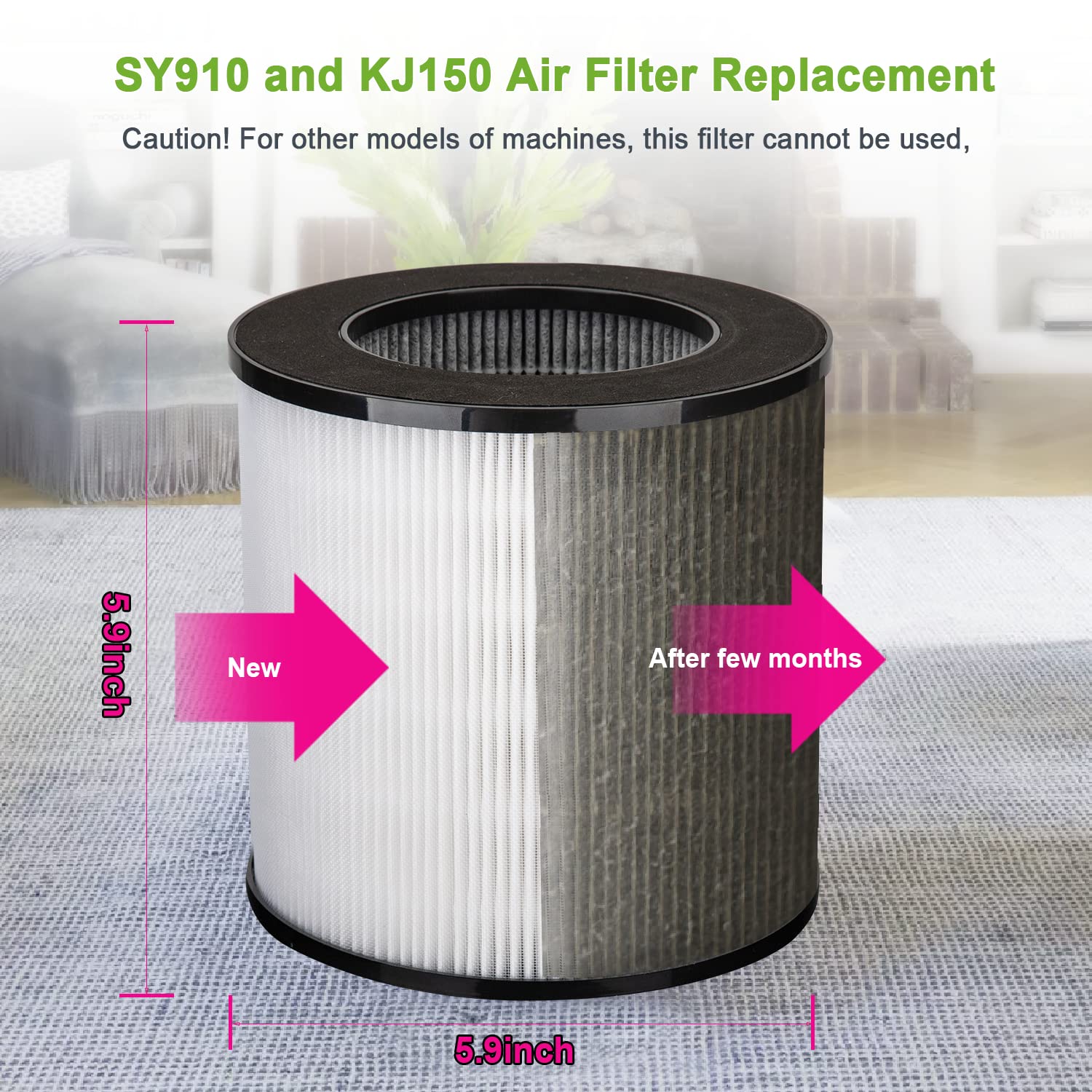 Cwxwei AF3001 Air Filter,Replacement Filter for SY910 Air Purifier and KJ150 Air purifier,3-in-1 H13 True HEPA Filter