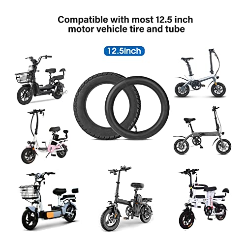 Heavy Duty 12.5x2.25 (12-1/2 x2-1/4) Tire & Inner Tube Set with Angled Valve Stem for Electric Scooters Razor Pocket Mod, Currie, Schwinn, GT, IZIP, eZip 2 Sets