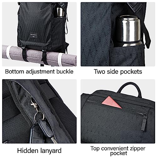Hanke multifunctional carry on travel backpack Fits 15.6 inch latpot,Lightweight hiking backpack for women & men,Waterproof Friendly Durable Rucksack Weekender Bag Daypack.(Graphite Black)