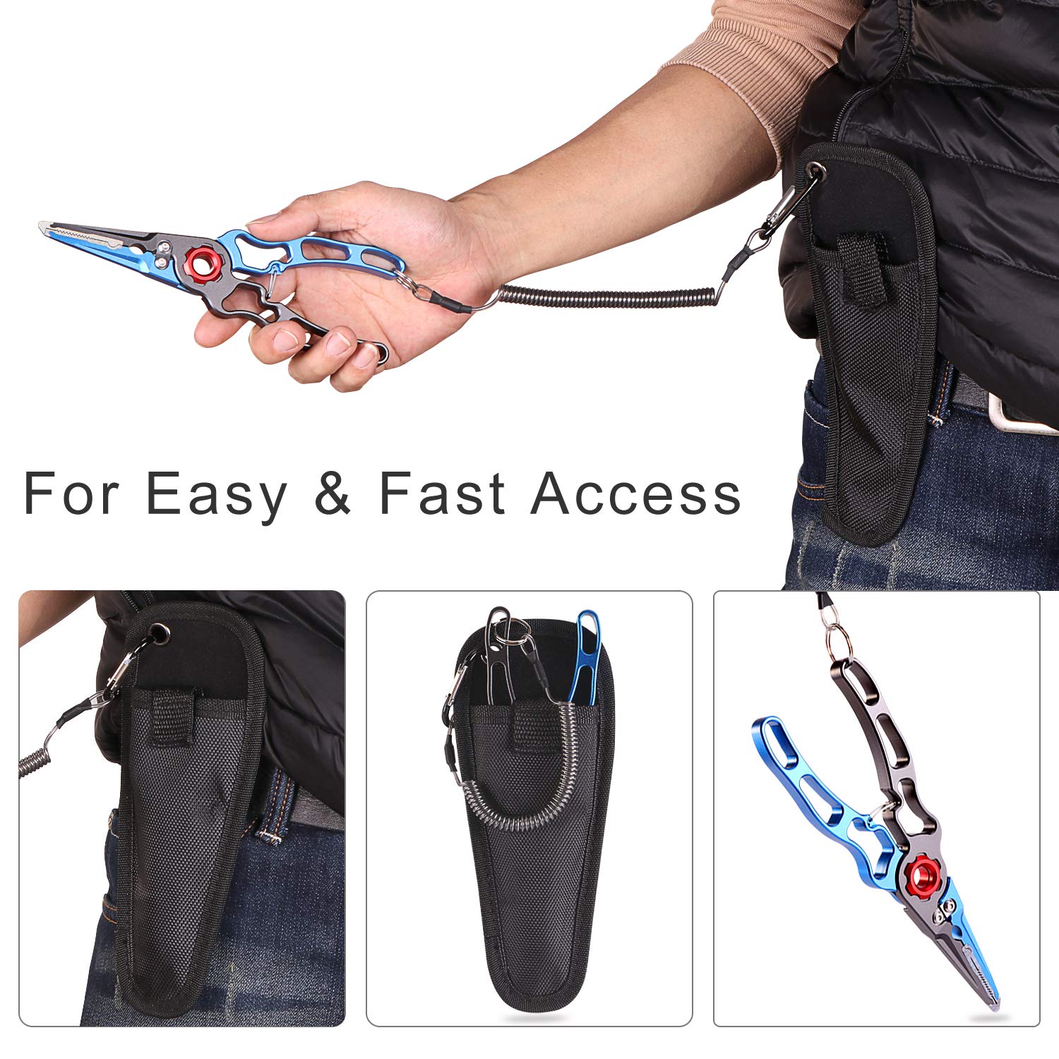 BESKA Fishing Pliers, Saltwater and River Fishing Tools, German Fish Hook Remover, 7 inches, Classic Style, Multi-Function, Rust-Proof, Ultra-Lightweight, Blue