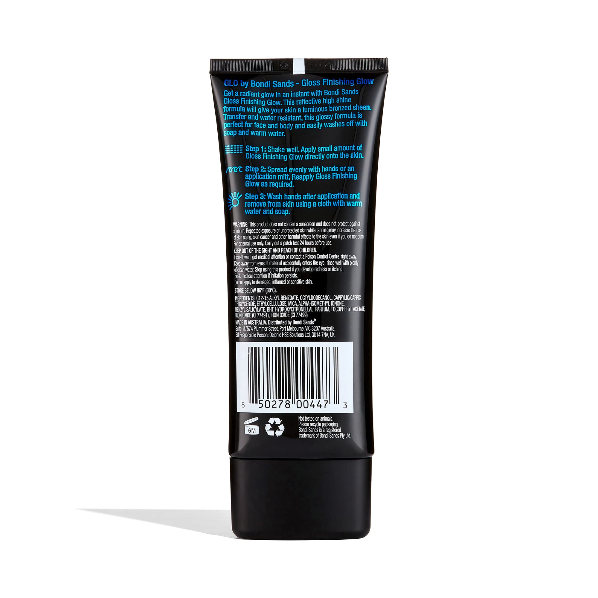 Bondi Sands GLO Gloss Finishing Glow | Instant Bronze Sheen for Face & Body | Reflective High Shine Cream | Transfer & Water Resistant | 100 ml/3.38 Oz