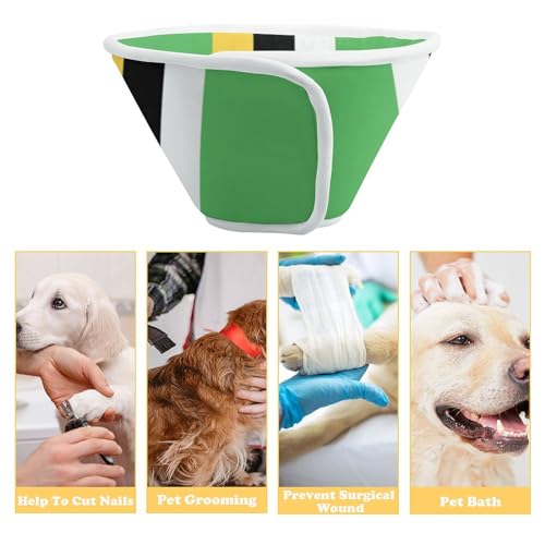Dominican Flag Soft Dog Cone Collars Protective Adjustable Cat Recovery Collar to Stop Licking L