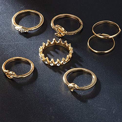 BERYUAN Women Rings Set Knuckle Rings Gold Stacking Rings for Teen Girls Rings Size 4 5 6 7 8(13pcs)