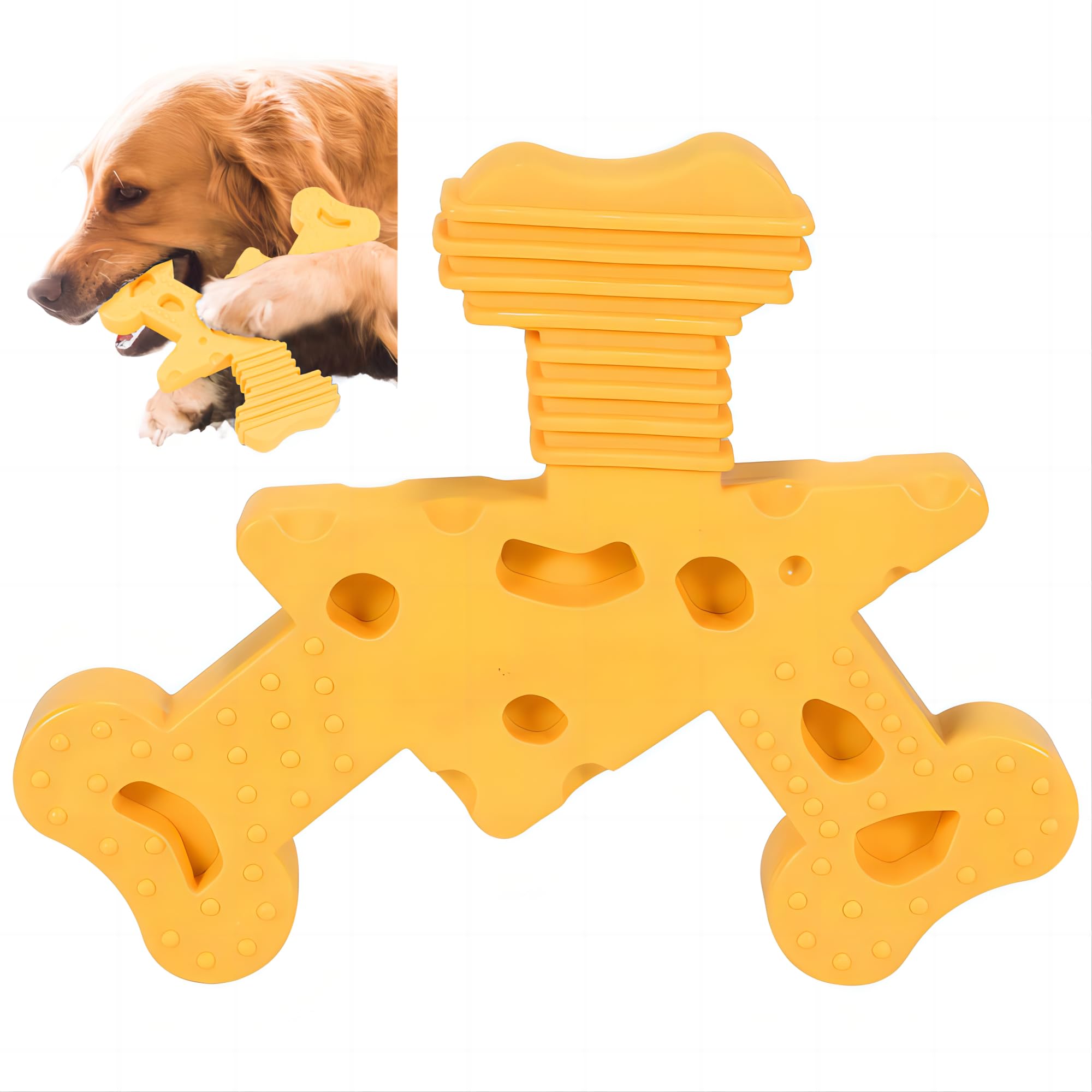 E&E Bestlife Cheese-Shaped Cheese-Flavored Dog chew Toy is Made from Safe and Biodegradable Nylon Material Providing Your pet with a Tasty and Safe chew Toy thoughtfully