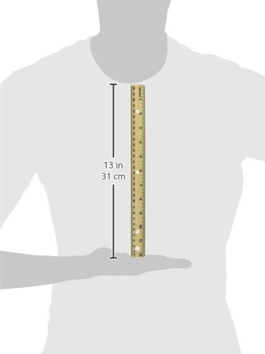 Westcott Hole Punched Wood Ruler English and Metric with Metal Edge, 12 Inches, 4 Packs