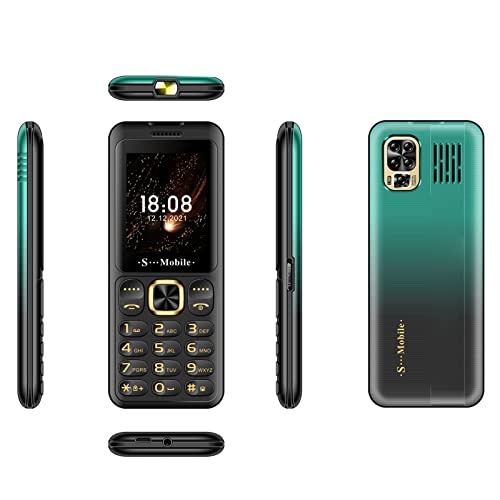 Heayzoki W23 Ultra Thin Mobile Phone for Seniors Kids,2G Unlocked Cell Phone,Supports 3 Card 3 Standby,Large Button Large Keyboard Design,Support MP4, MP3,Bluetooth, Camera,etc((Green US Plug))