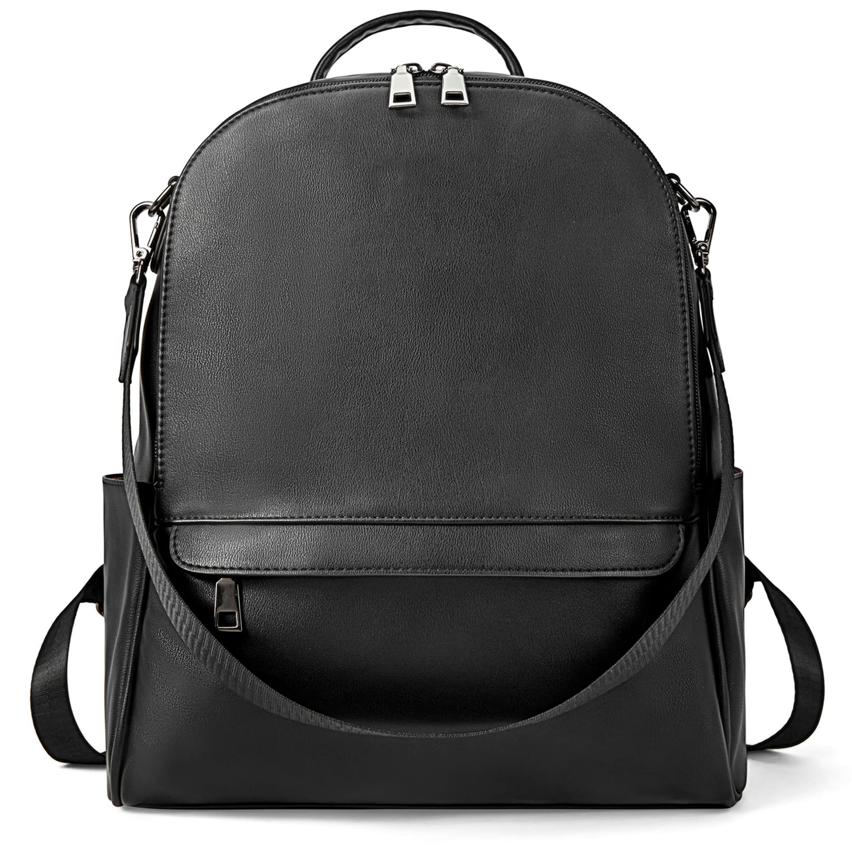 BROMEN Backpack Purse for Women Fashion Anti-theft Backpack Vegan Leather College Shoulder Handbag Black