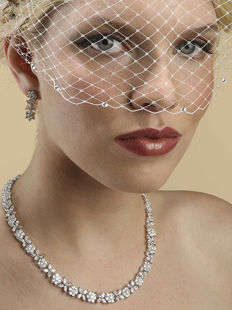 Mariell Wedding or Formal Necklace and Earring Set, Statement Jewelry Set for Brides, Luxury Bridal Set