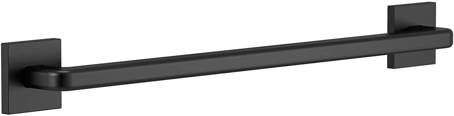 Delta Faucet 41924-BL Modern Angular Concealed Screw ADA-Compliant Decorative Grab Bar, 24 in x 1-1/4 in, Flat Black