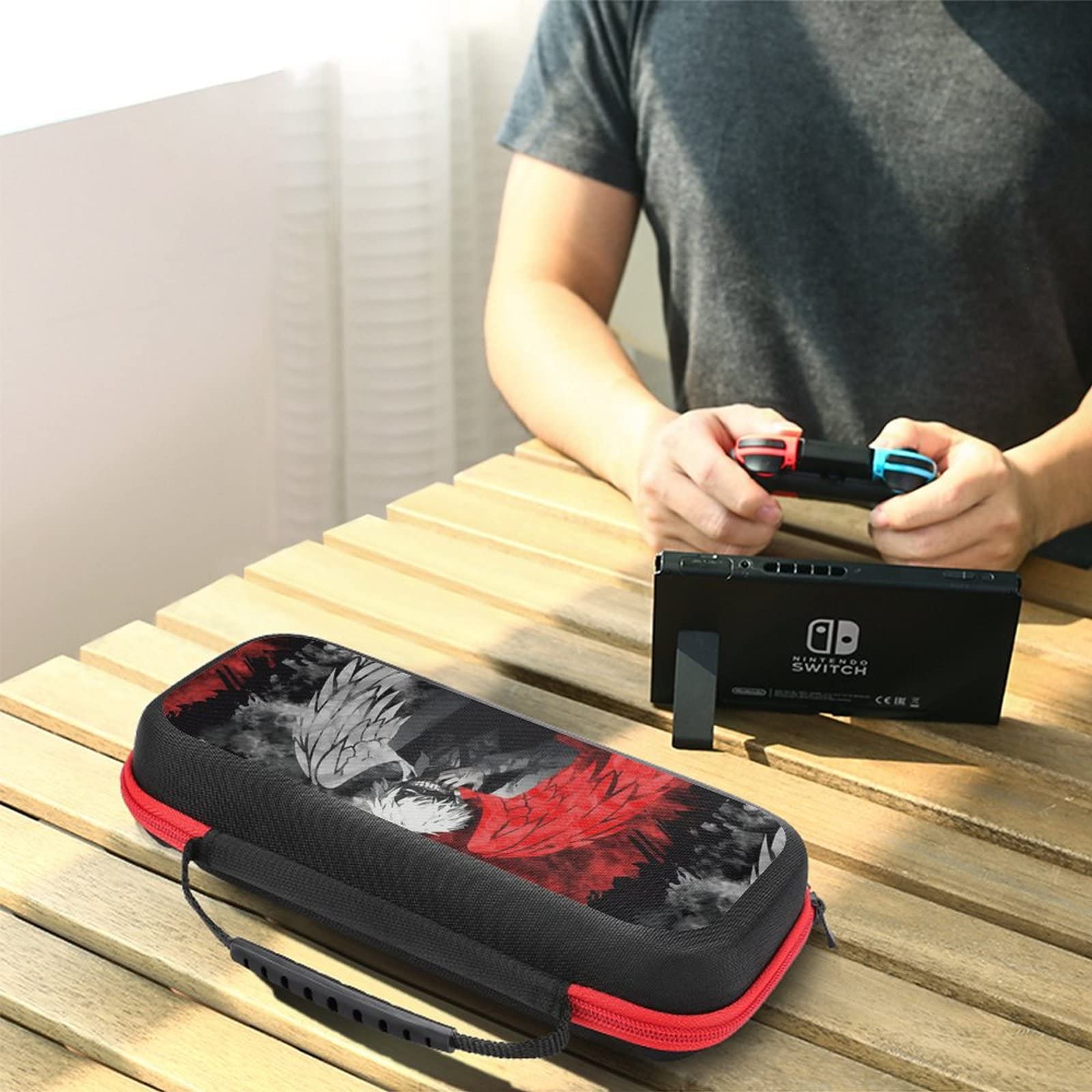 Carrying Case for Nintendo Switch, Anime Printing Protective Hard Shell Game Bag With 20 Game Card Slots for Nintendo Switch Console & Accessories